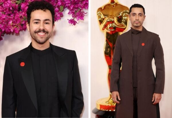 Celebrities wear ceasefire pin at the 2024 Oscars